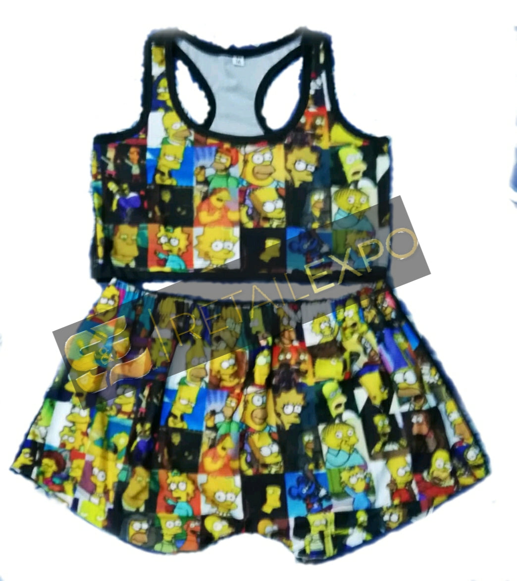 "The Simpsons" Themed Mini Shorts & Racerback Top Set | S&E Retail Expo